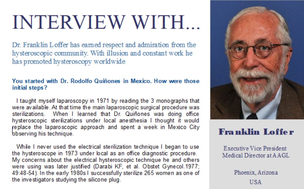 Interview with … Frank Loffer – Hysteroscopy Newsletter