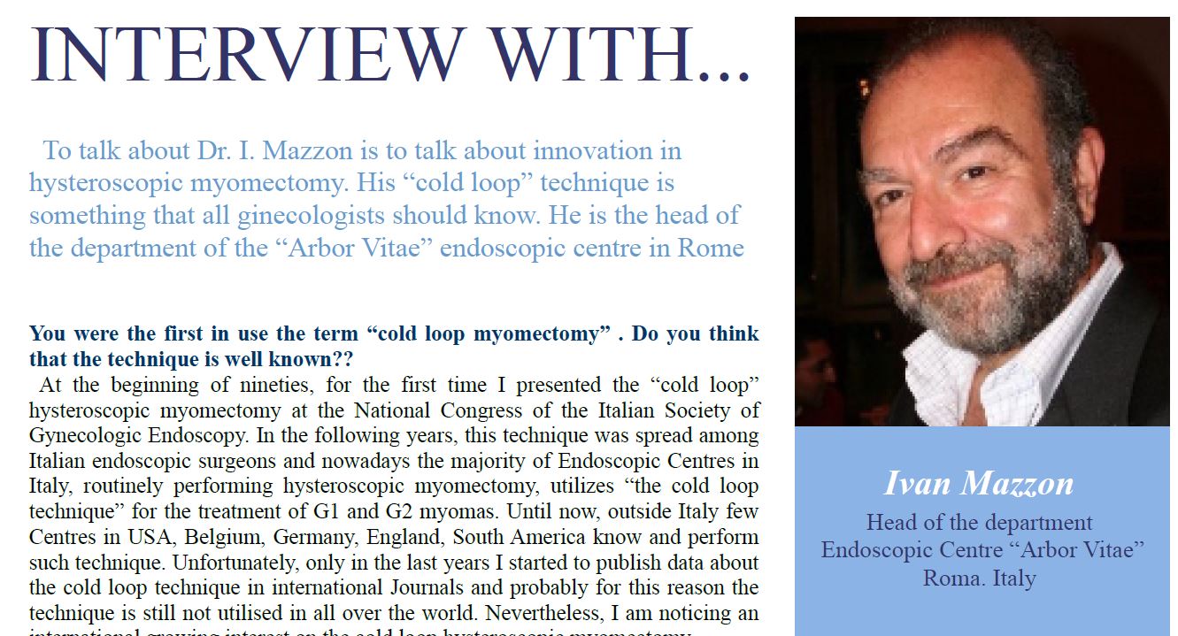 “Cold loop” hysteroscopic myomectomy – Hysteroscopy Newsletter