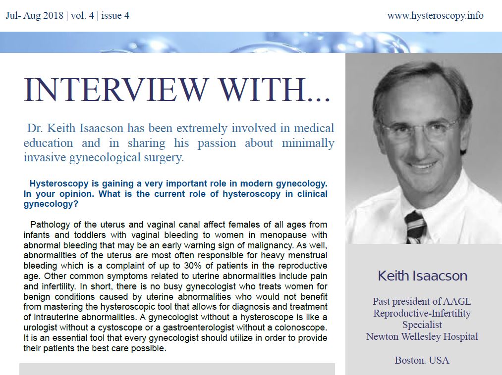 Interview with Keith Isaacson – Hysteroscopy Newsletter